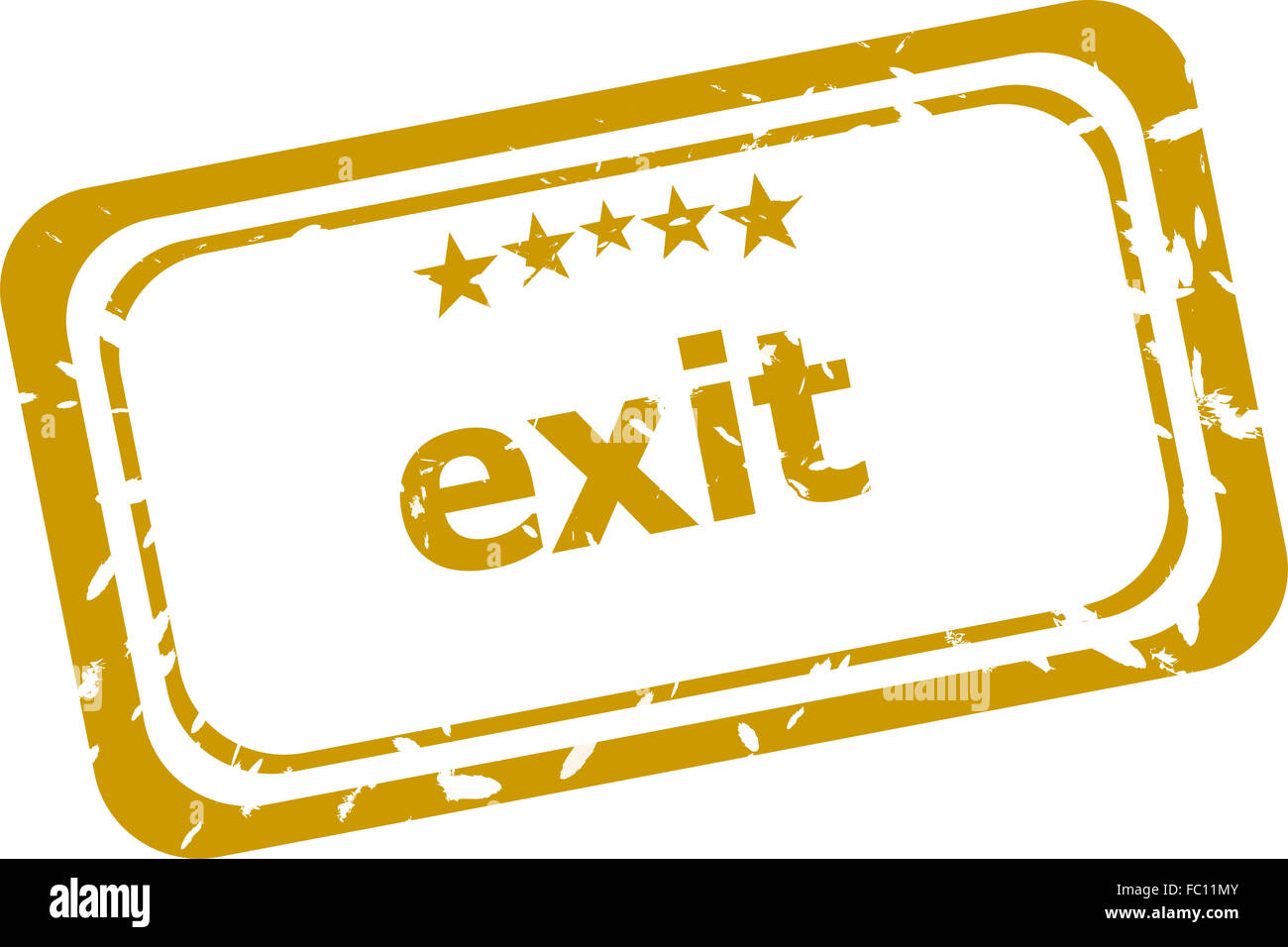 exit stamp isolated on white background Stock Photo - Alamy