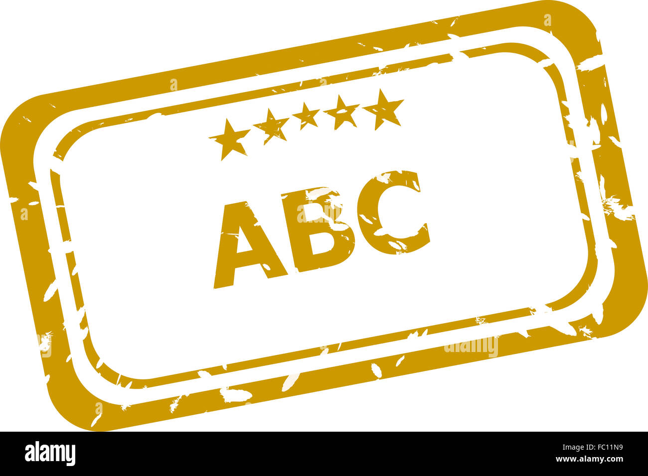 abc stamp isolated on white background Stock Photo - Alamy