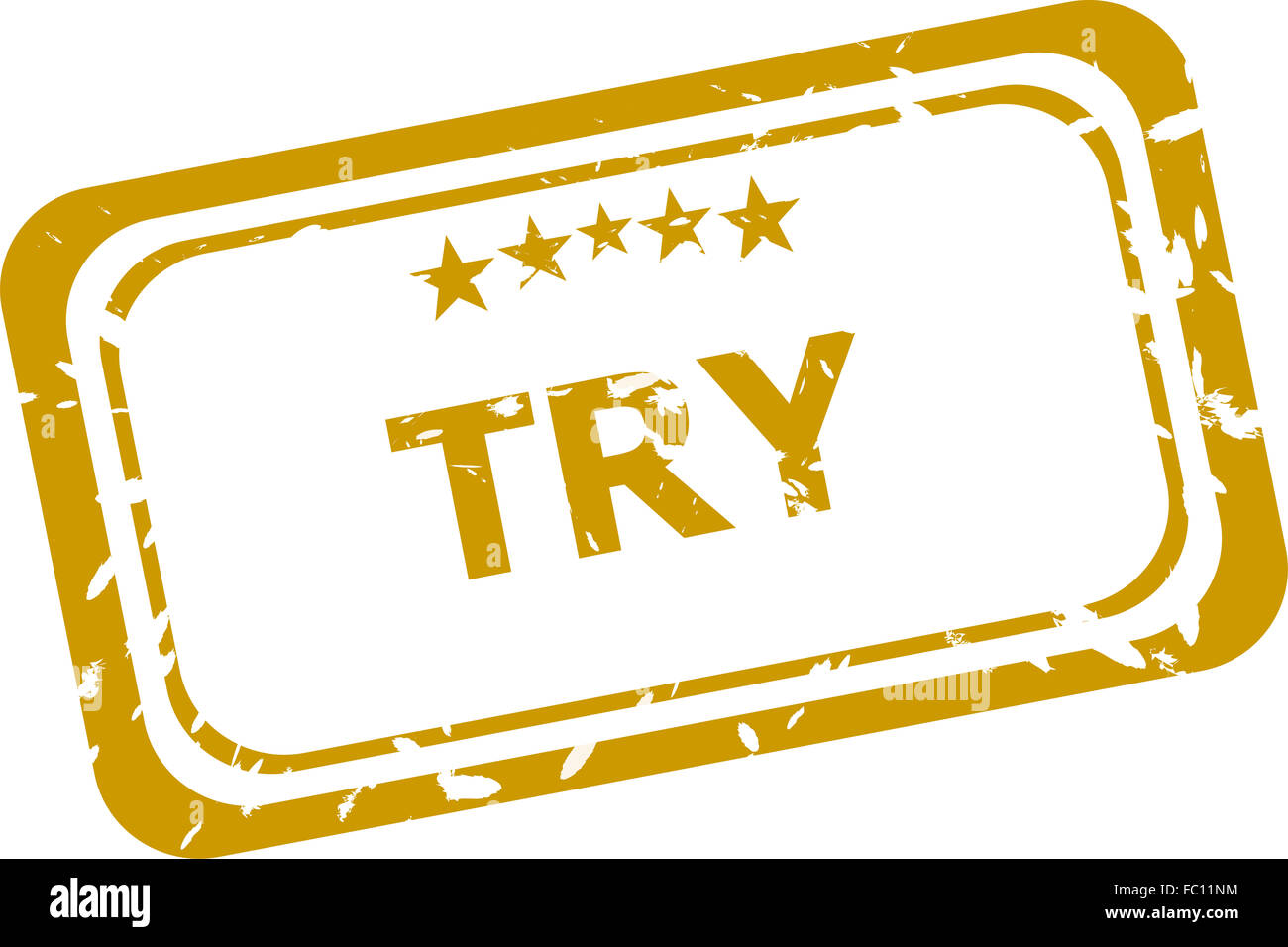 try stamp isolated on white background Stock Photo - Alamy