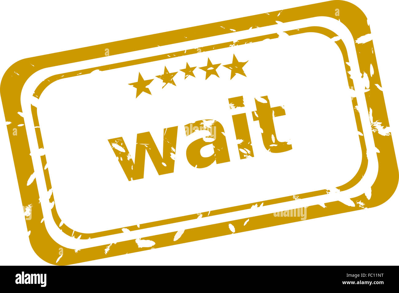 wait stamp isolated on white background Stock Photo - Alamy