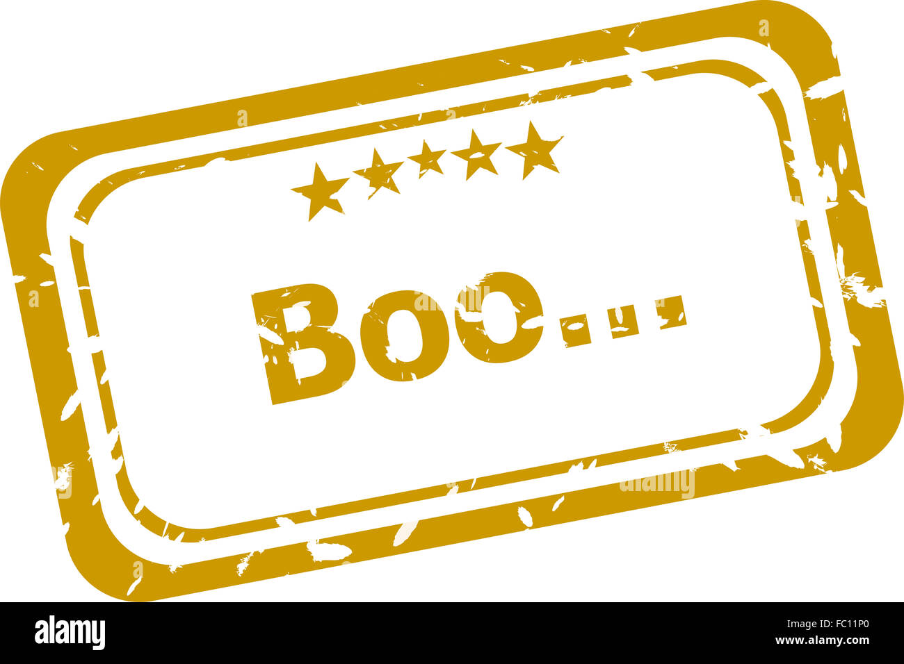 boo stamp isolated on white background Stock Photo - Alamy