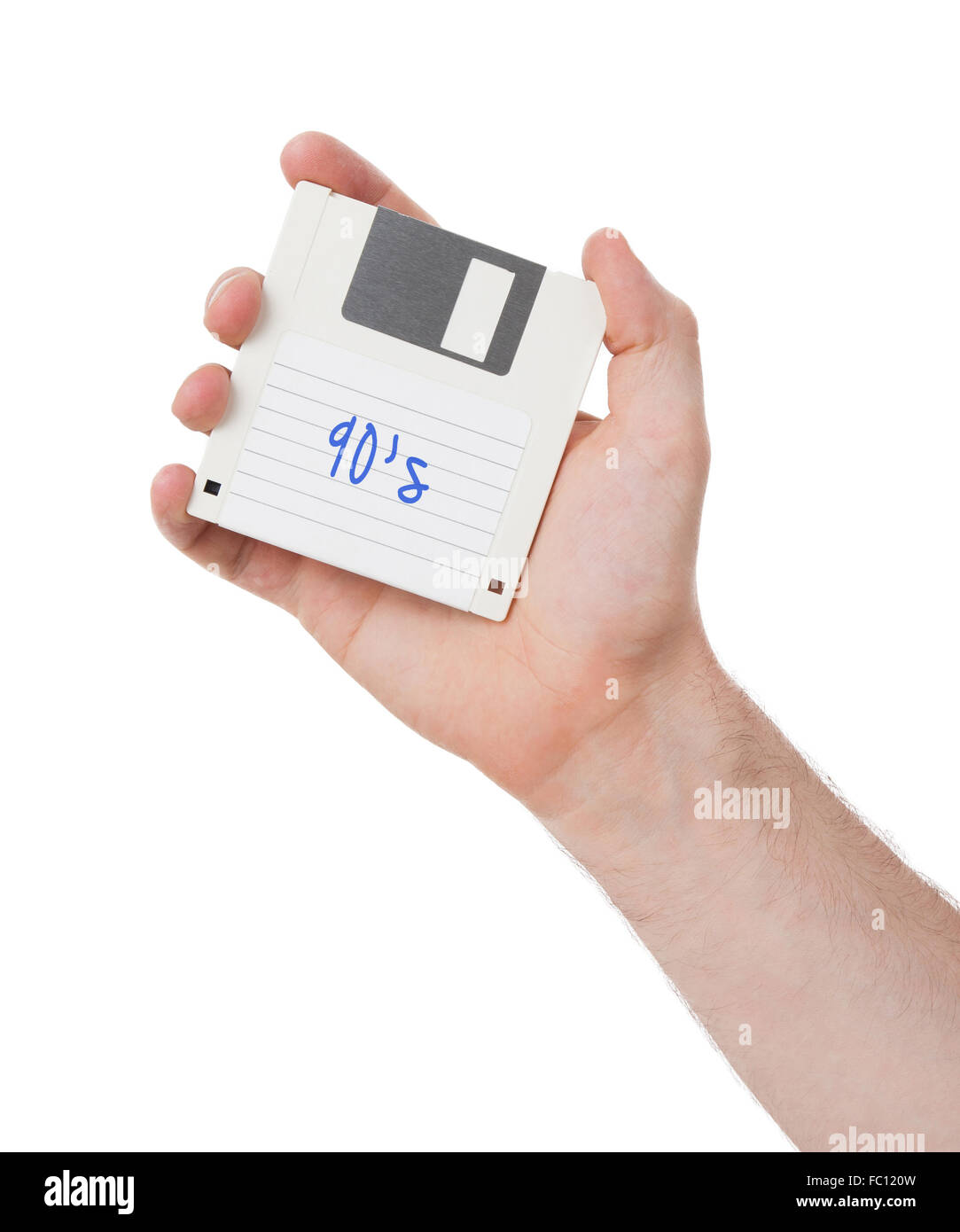 Floppy disk, data storage support, isolated on white - 90s Stock Photo ...