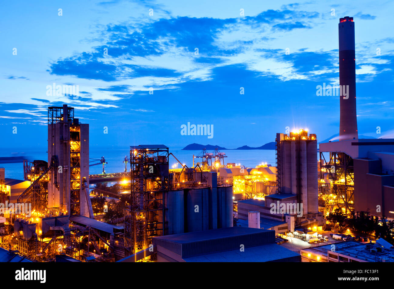 Power plant in Hong Kong at coast Stock Photo - Alamy