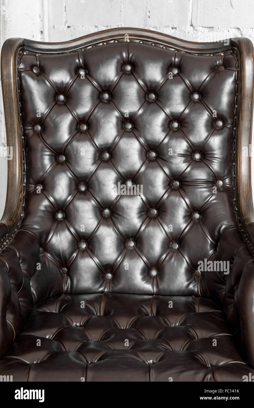 Black leather chair Stock Photo - Alamy