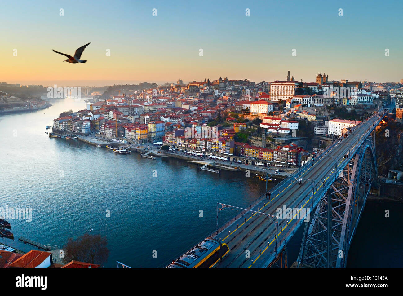 Porto at sunset Stock Photo - Alamy