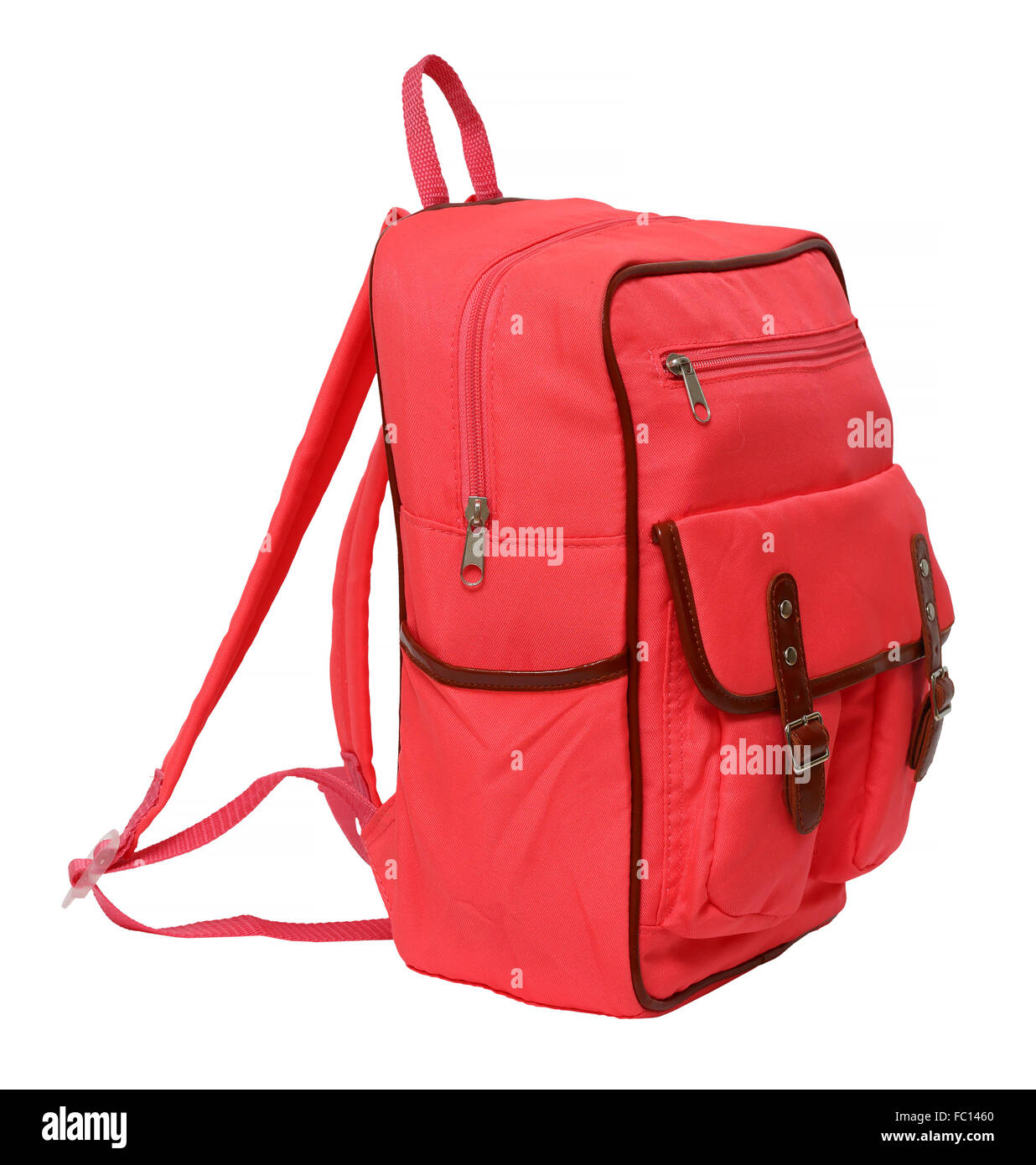 pink school backpack isolated Stock Photo - Alamy