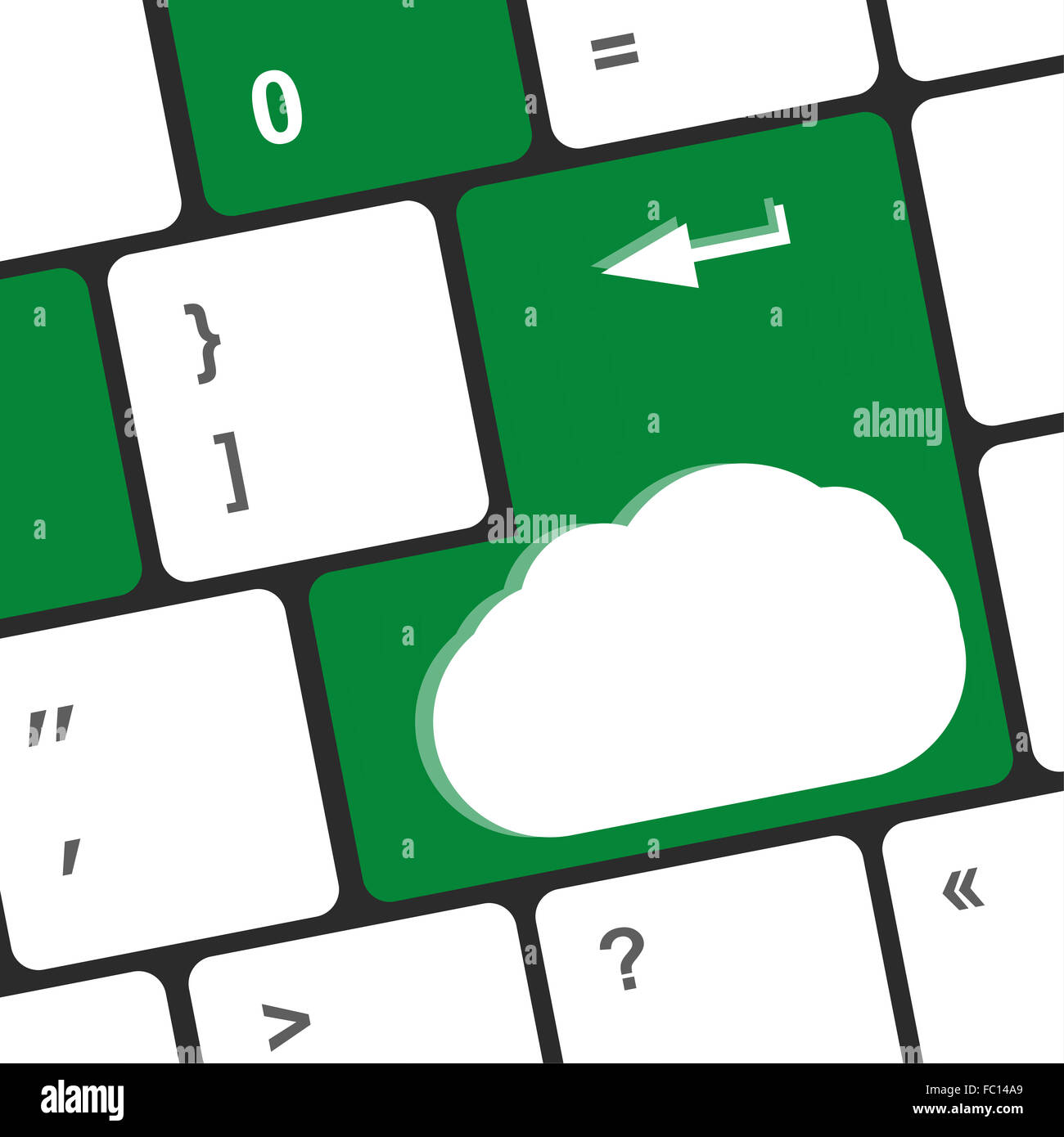 cloud sign on the keyboard keys Stock Photo - Alamy