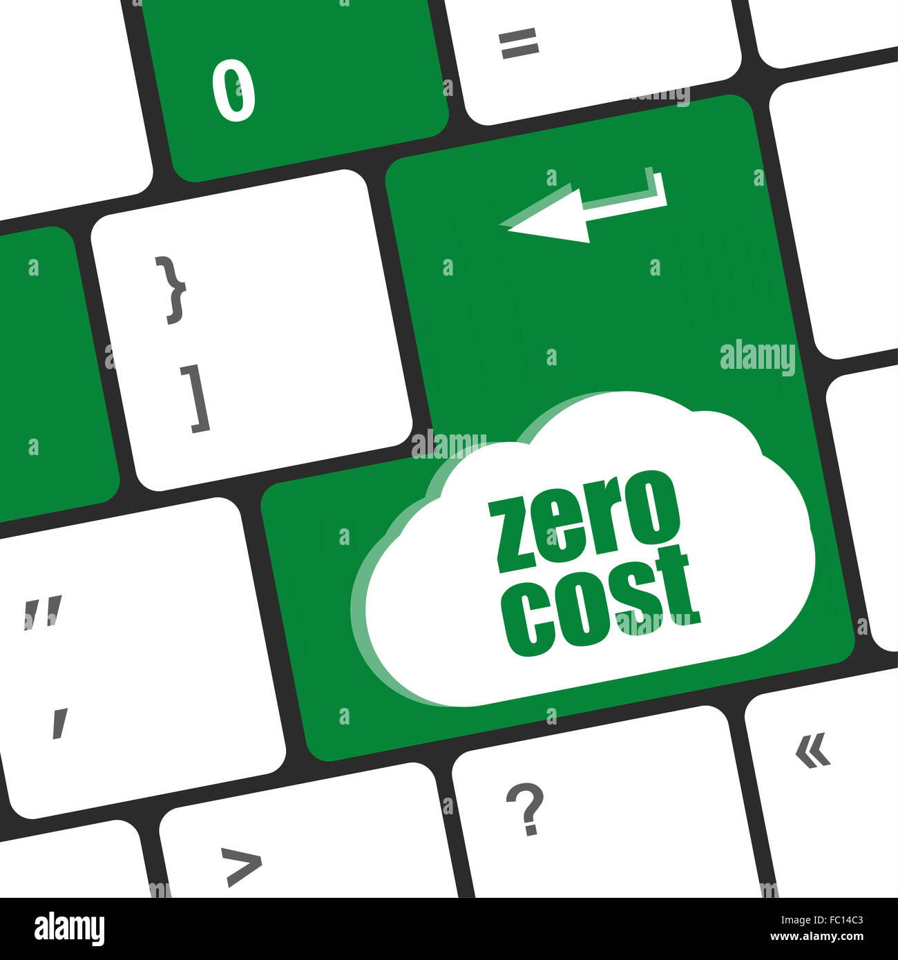 zero cost button on computer keyboard key Stock Photo - Alamy