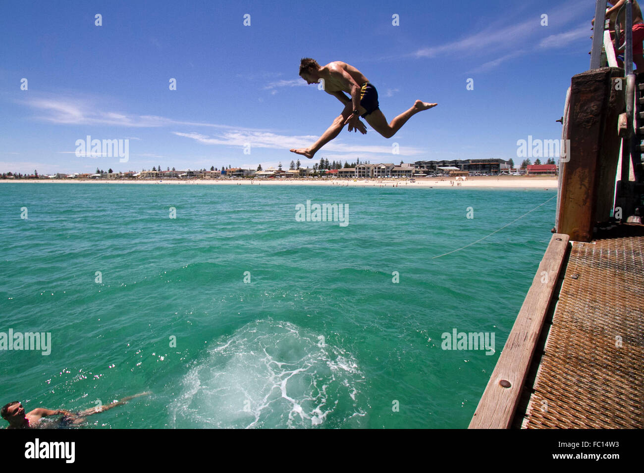 Adelaide, Australia. 20th Jan, 2016. People perform acrobatic stunts as ...