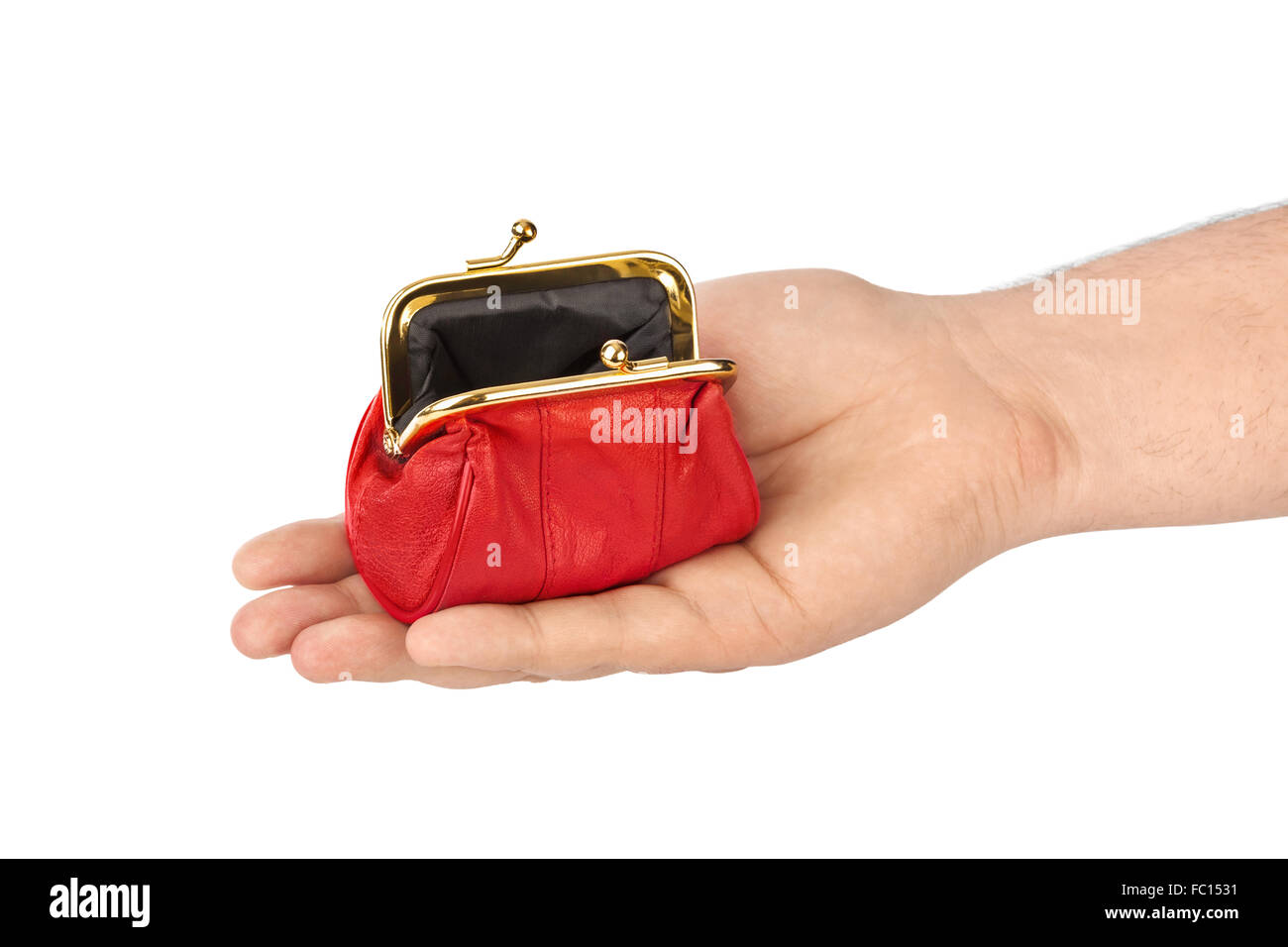 Hand with purse Stock Photo - Alamy