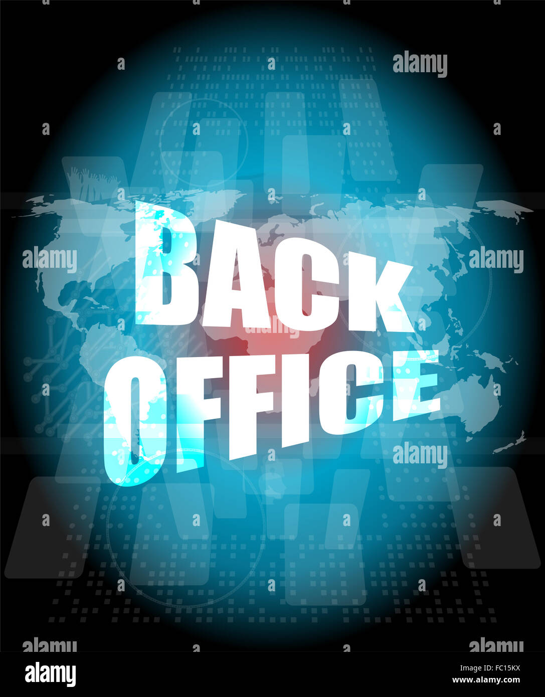 word back office on digital touch screen Stock Photo - Alamy