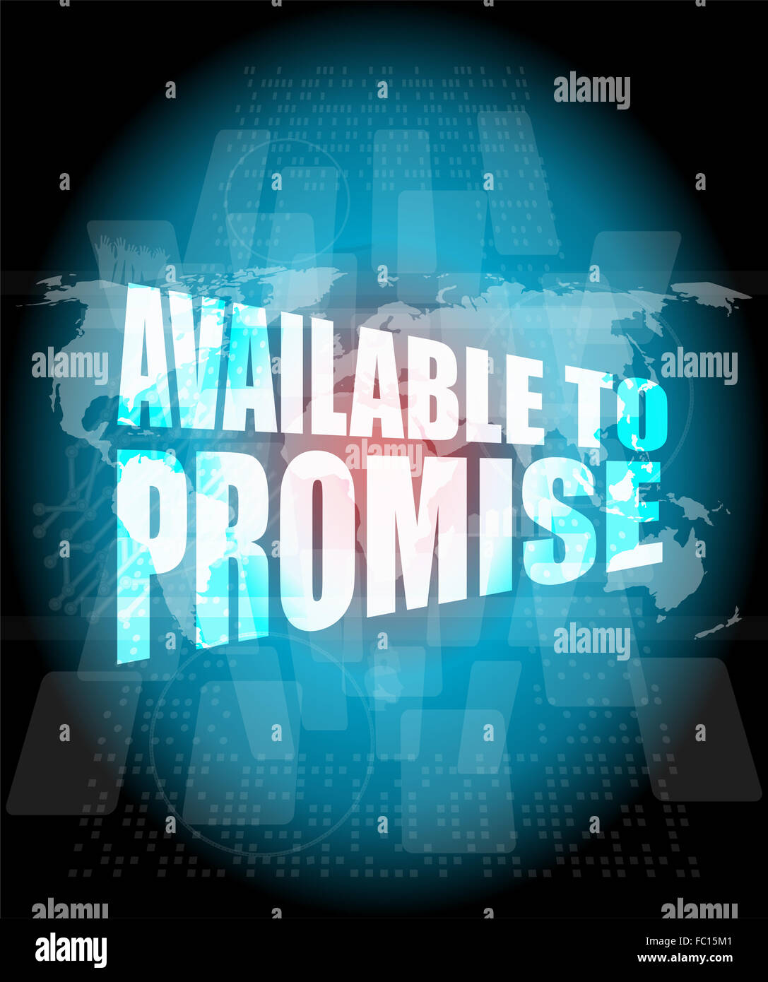 available to promise words on digital screen Stock Photo - Alamy