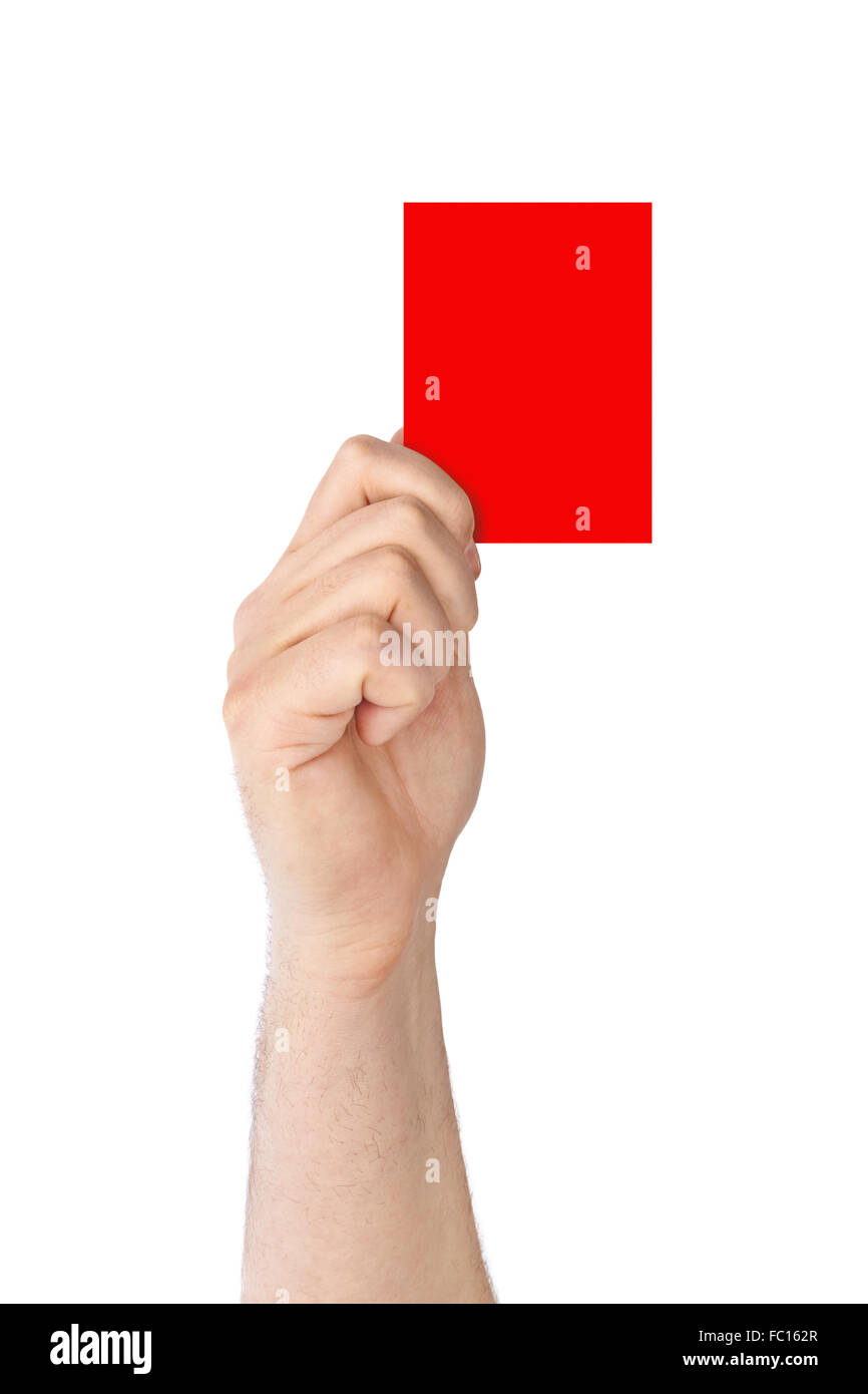 Hand holding a red card Stock Photo - Alamy