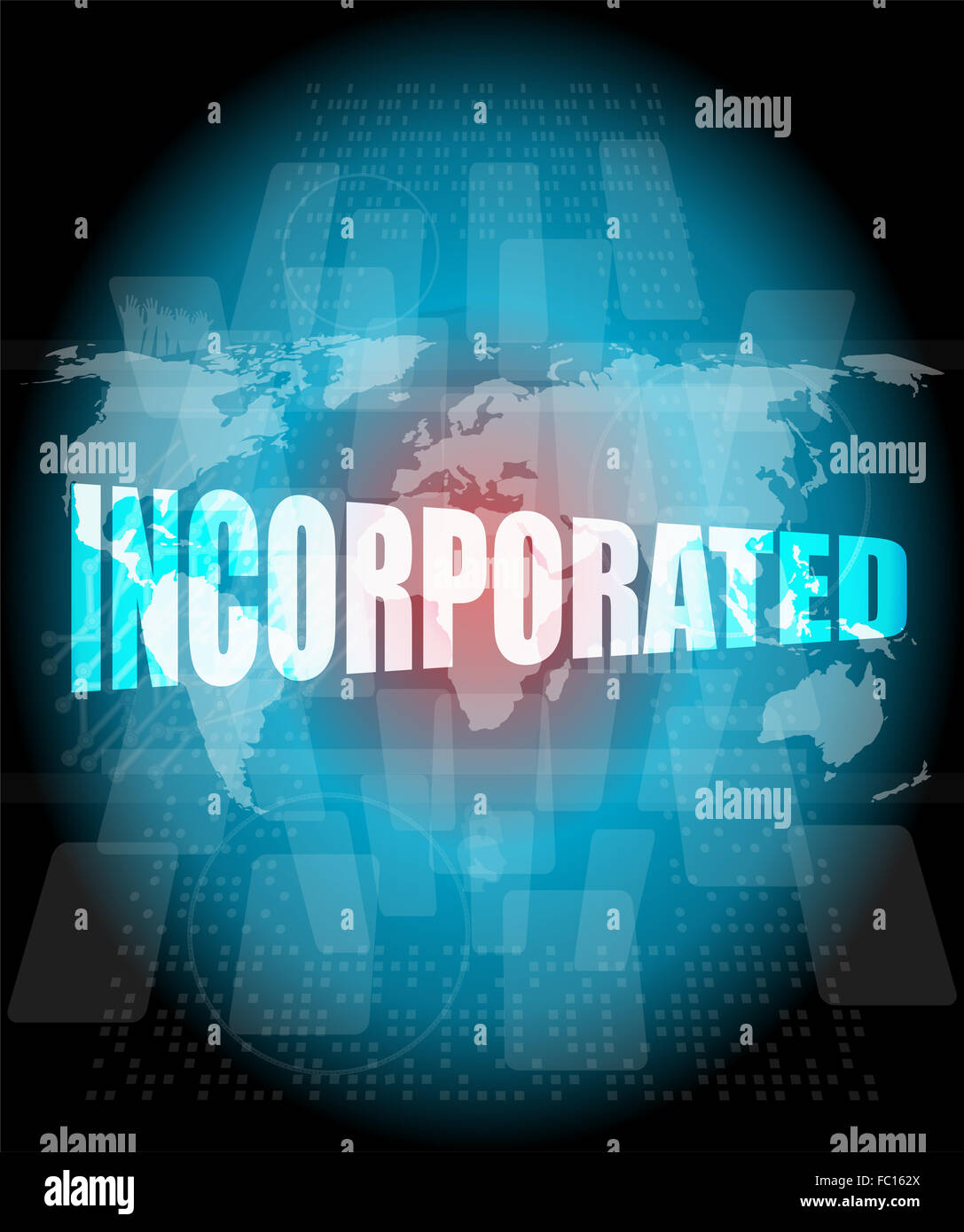 incorporated word on digital touch screen Stock Photo - Alamy