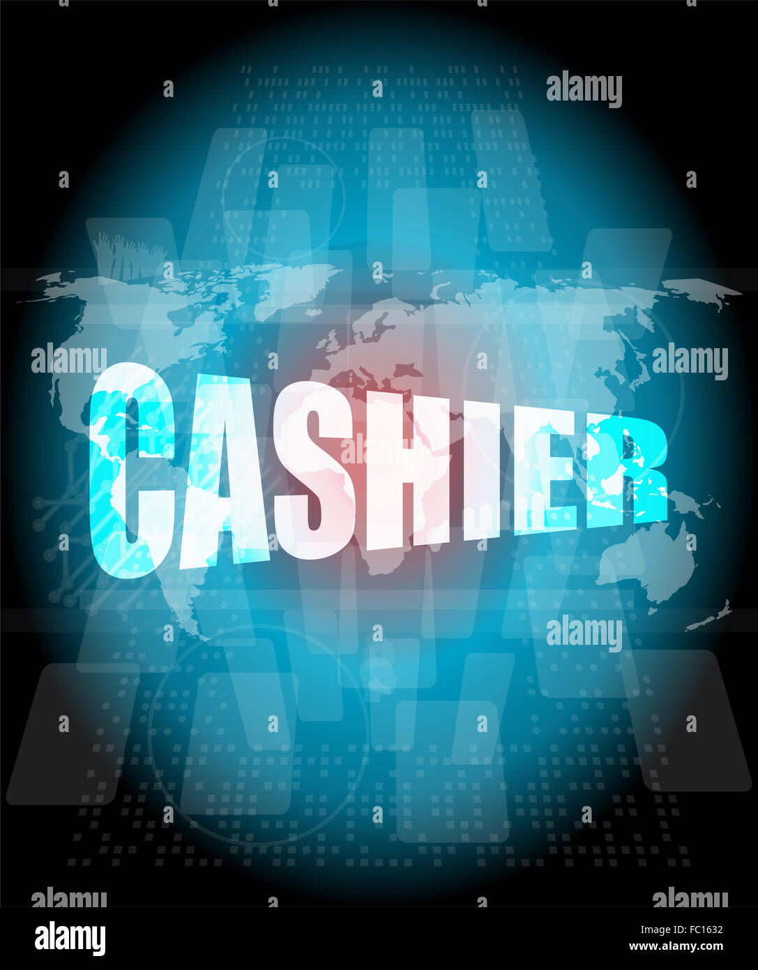 touch screen interface with cashier word Stock Photo - Alamy