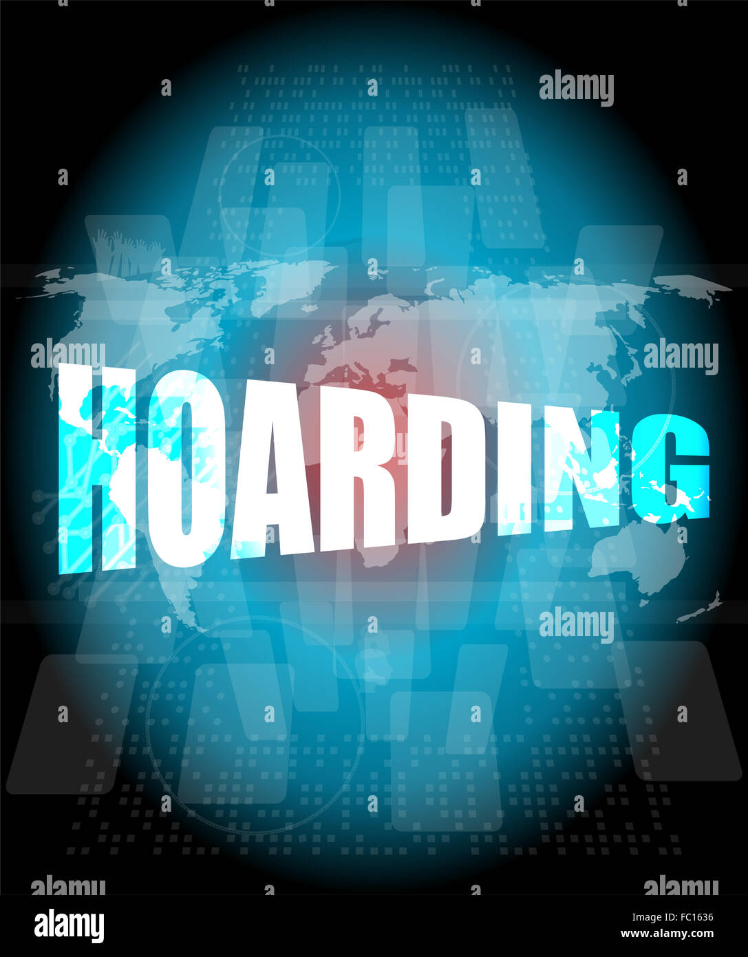 hoarding word on digital touch screen Stock Photo - Alamy