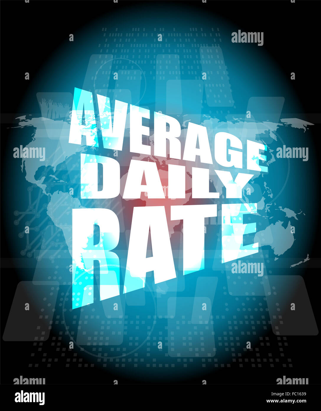 average daily rate words on digital screen Stock Photo - Alamy