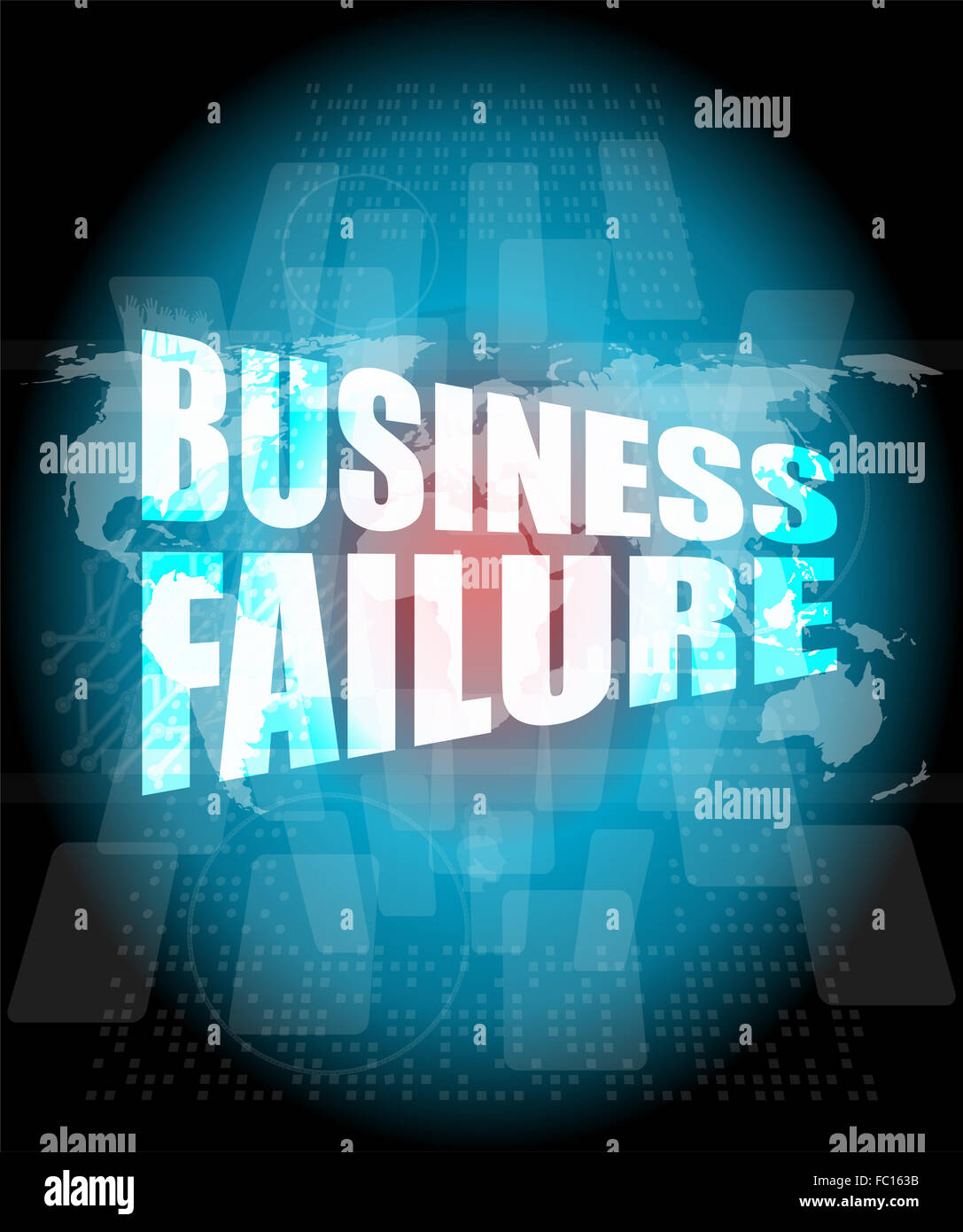 business failure on digital touch screen Stock Photo - Alamy