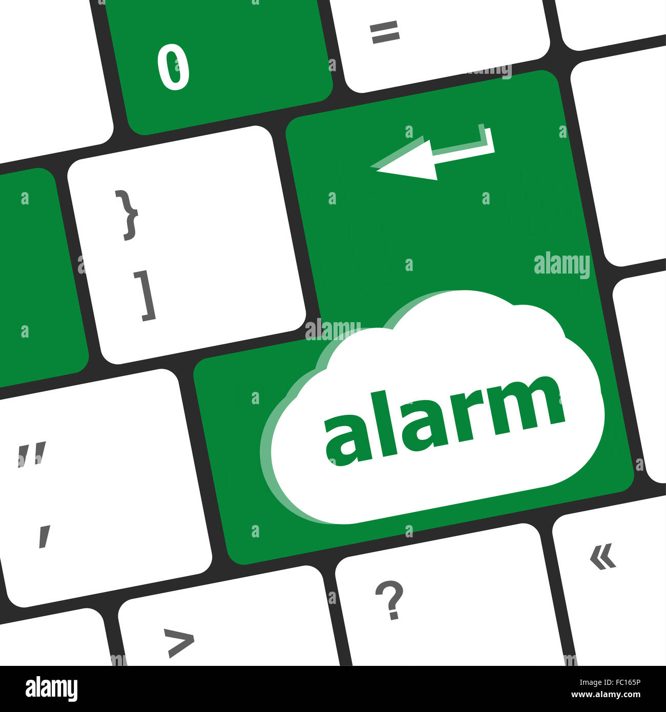 alarm button on a black computer keyboard Stock Photo - Alamy