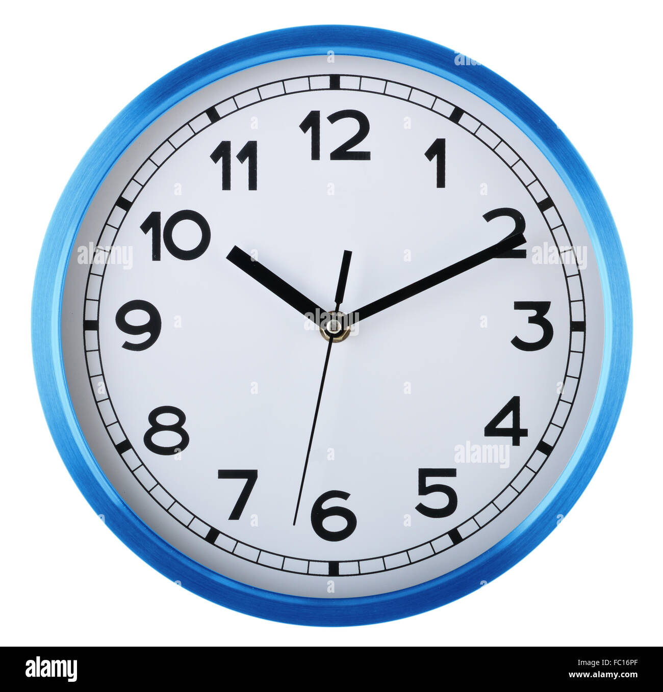 Wall clock isolated on white background. Ten past ten Stock Photo - Alamy