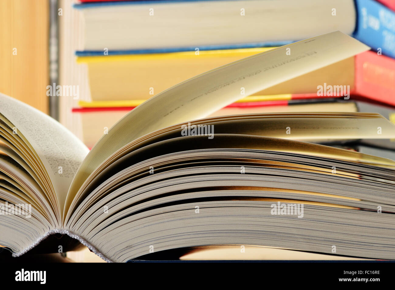 Composition with books in the library Stock Photo - Alamy