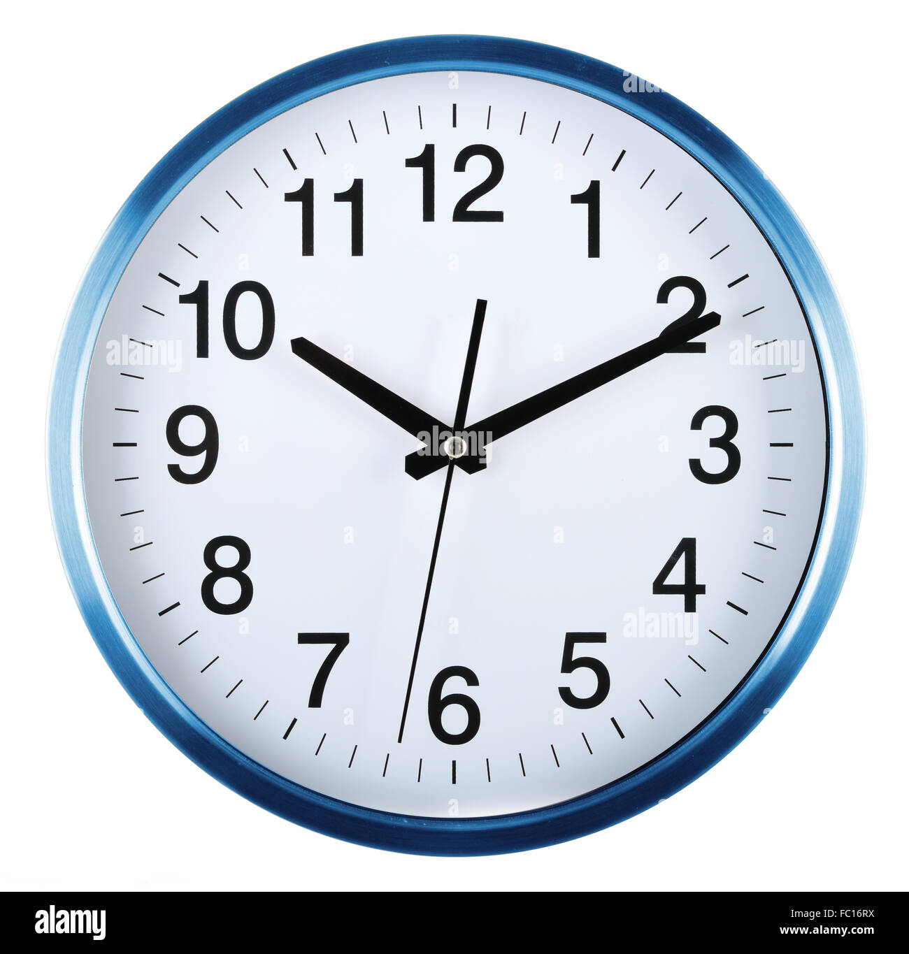 Wall clock isolated on white background. Ten past ten Stock Photo - Alamy