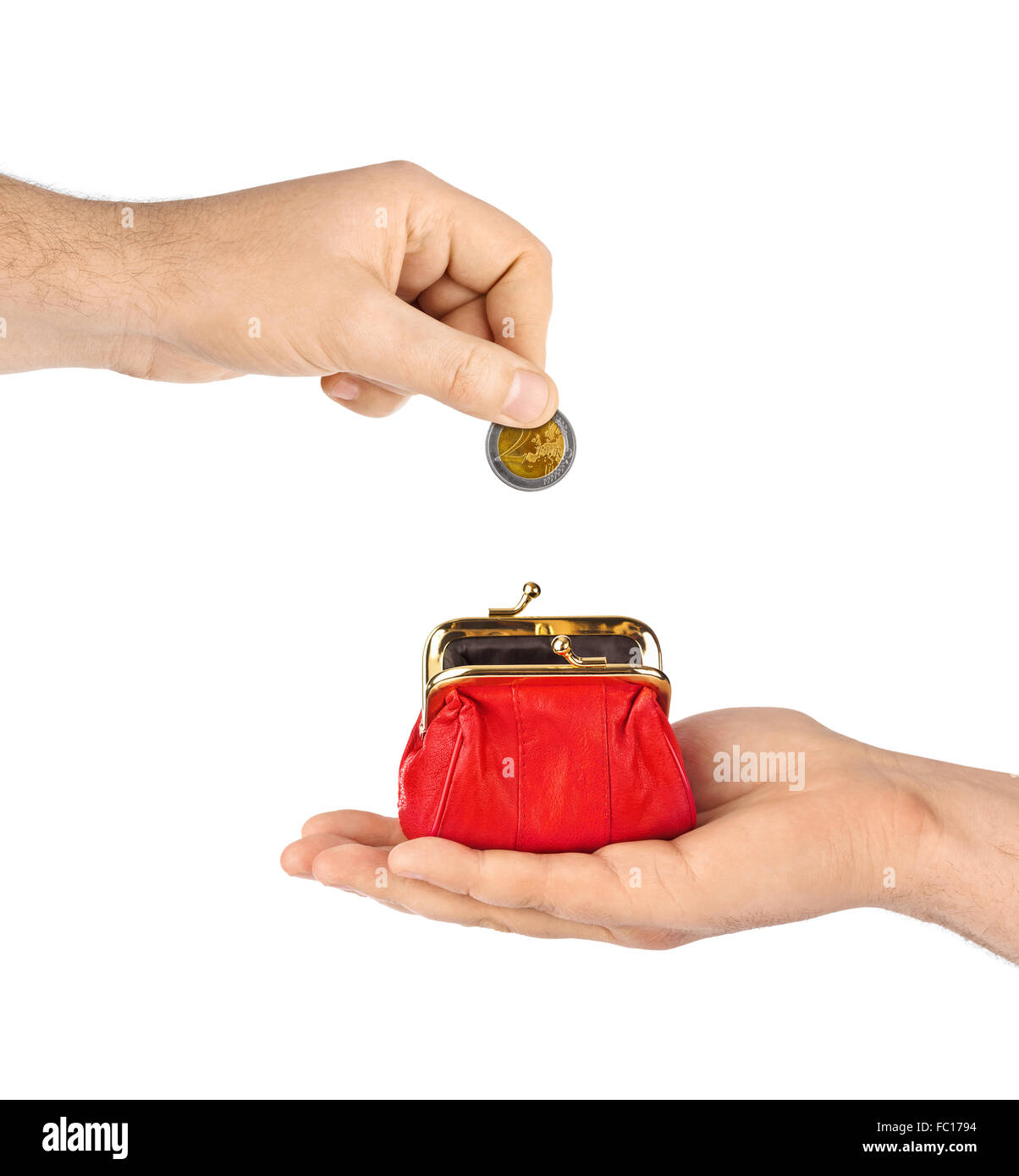 Hands and purse Stock Photo - Alamy
