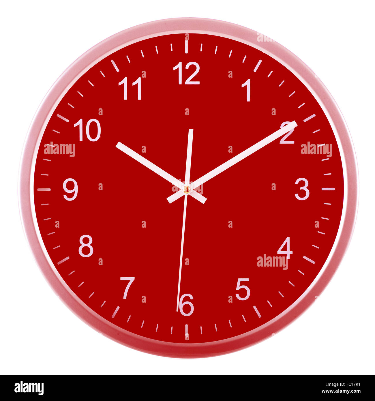 Wall clock isolated on white background. Ten past ten Stock Photo - Alamy