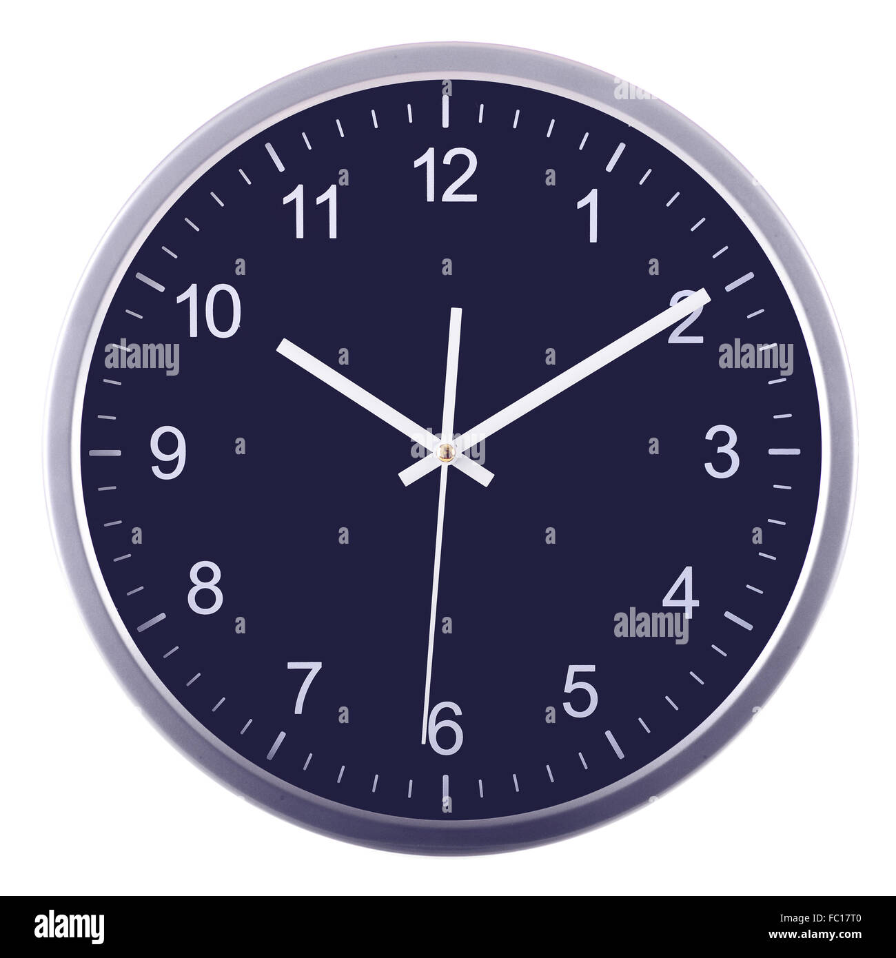 Wall clock isolated on white background. Ten past ten Stock Photo - Alamy
