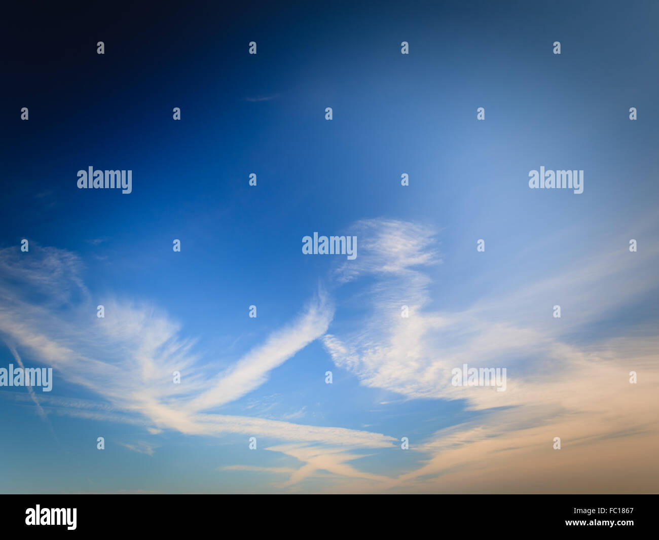 Deep blue sky background with clouds Stock Photo - Alamy
