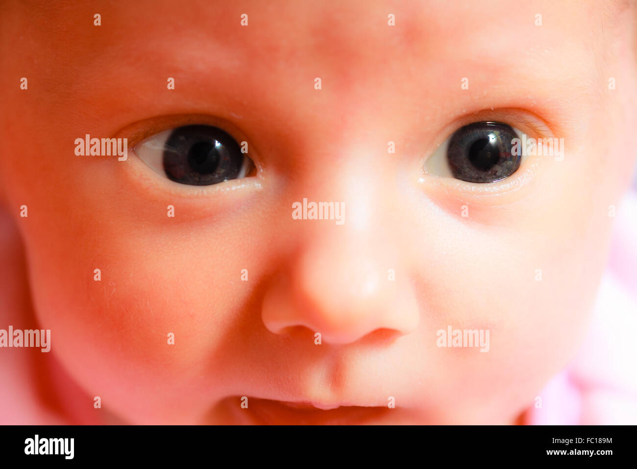 Newborn baby cute infant child open eyes hi-res stock photography and ...