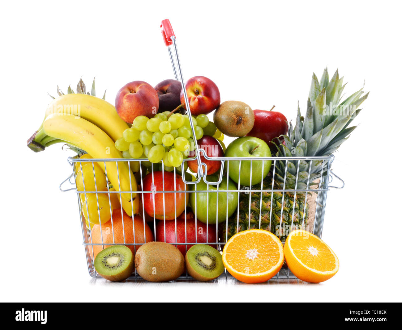 Composition with variety of fresh fruits. Balanced diet Stock Photo - Alamy