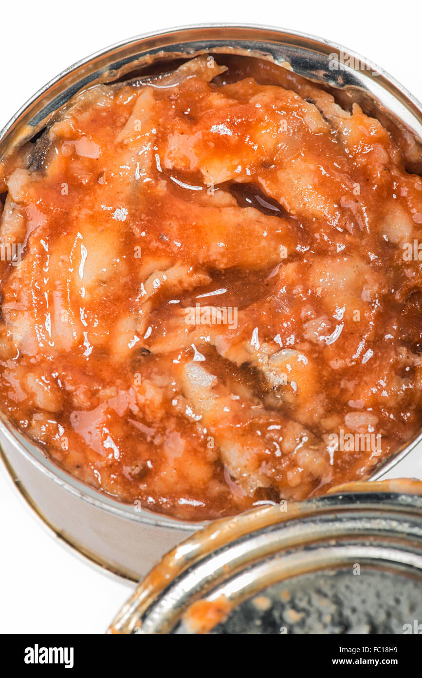 Canned fish in tomato sauce Stock Photo - Alamy
