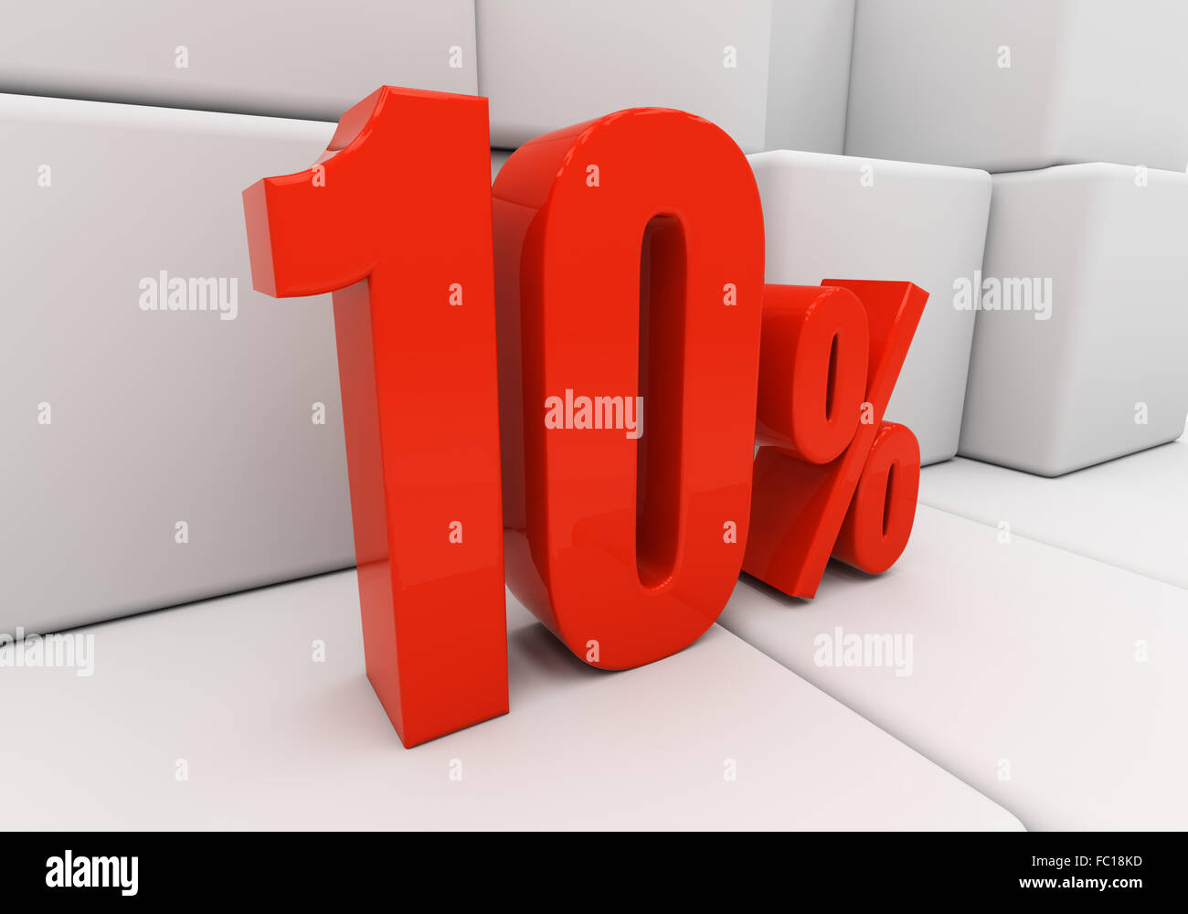 3D red 10 percent Stock Photo - Alamy