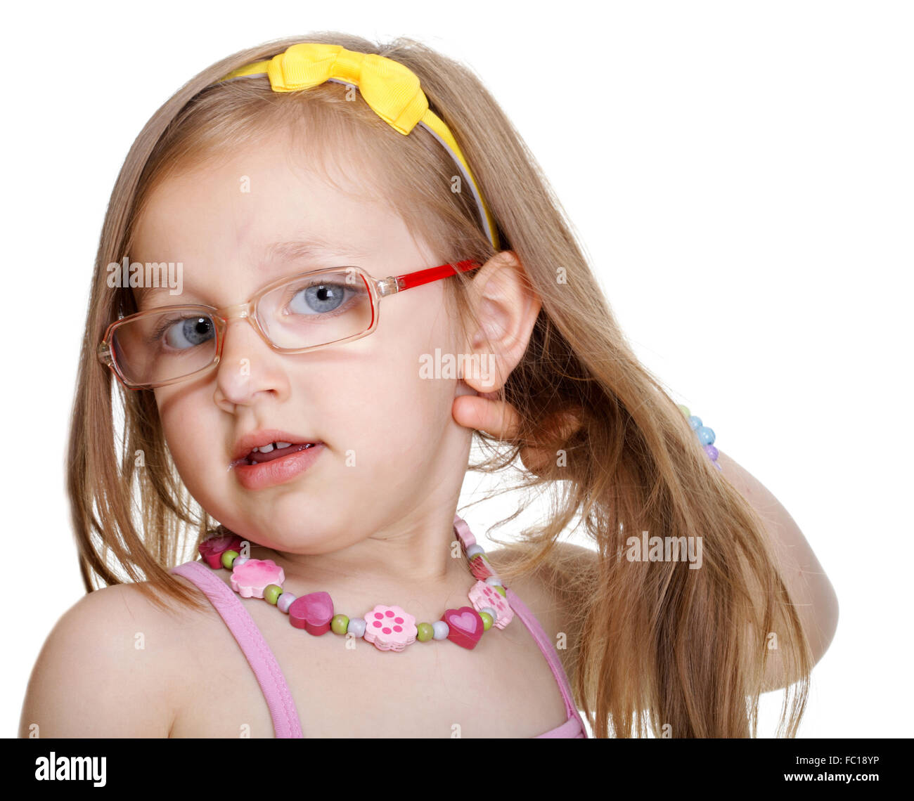 Portrait cute little girl in glasses isolated Stock Photo - Alamy Portrait cute little girl in glasses isolated Stock Photo - Alamy