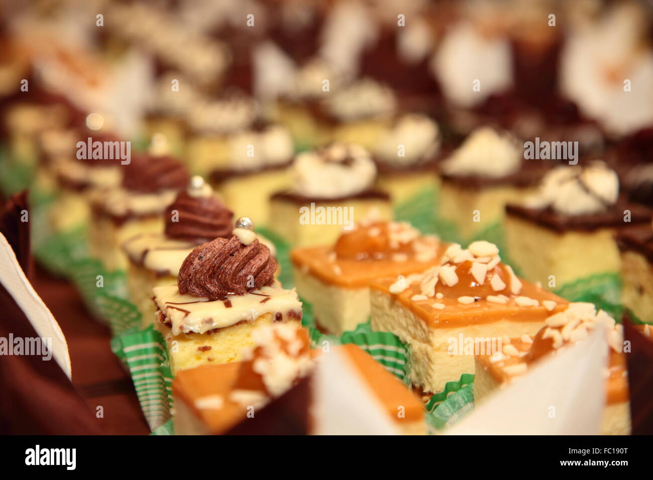Varieties of cakes desserts catering sweets Stock Photo - Alamy