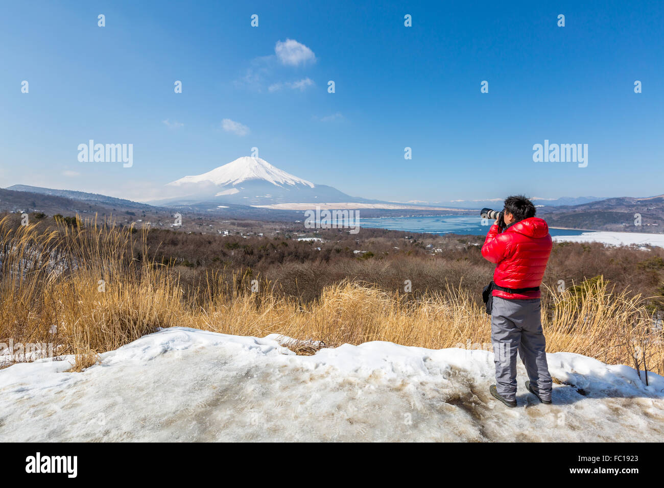 panorama view point Fujisan Yamanaka Lake Stock Photo - Alamy