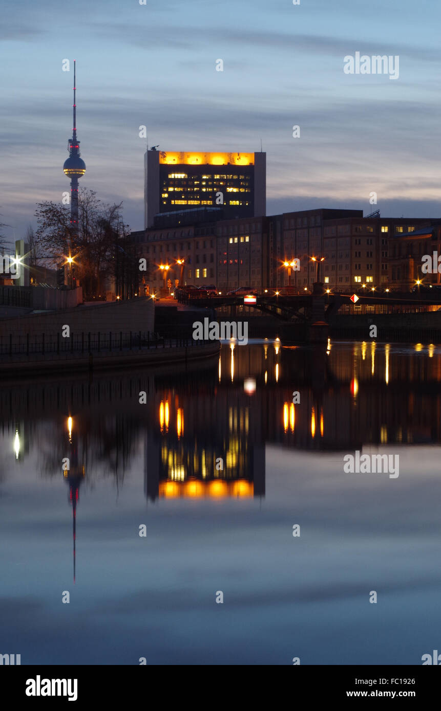 berlin at night with tv tower Stock Photo - Alamy