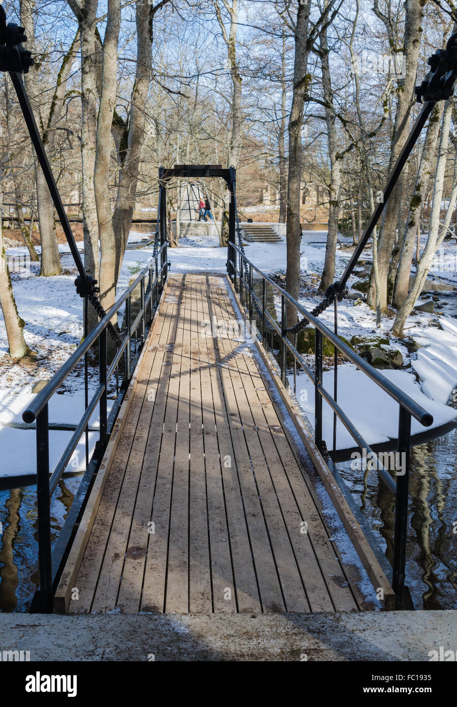 Bridge across the canal in the spring Stock Photo - Alamy