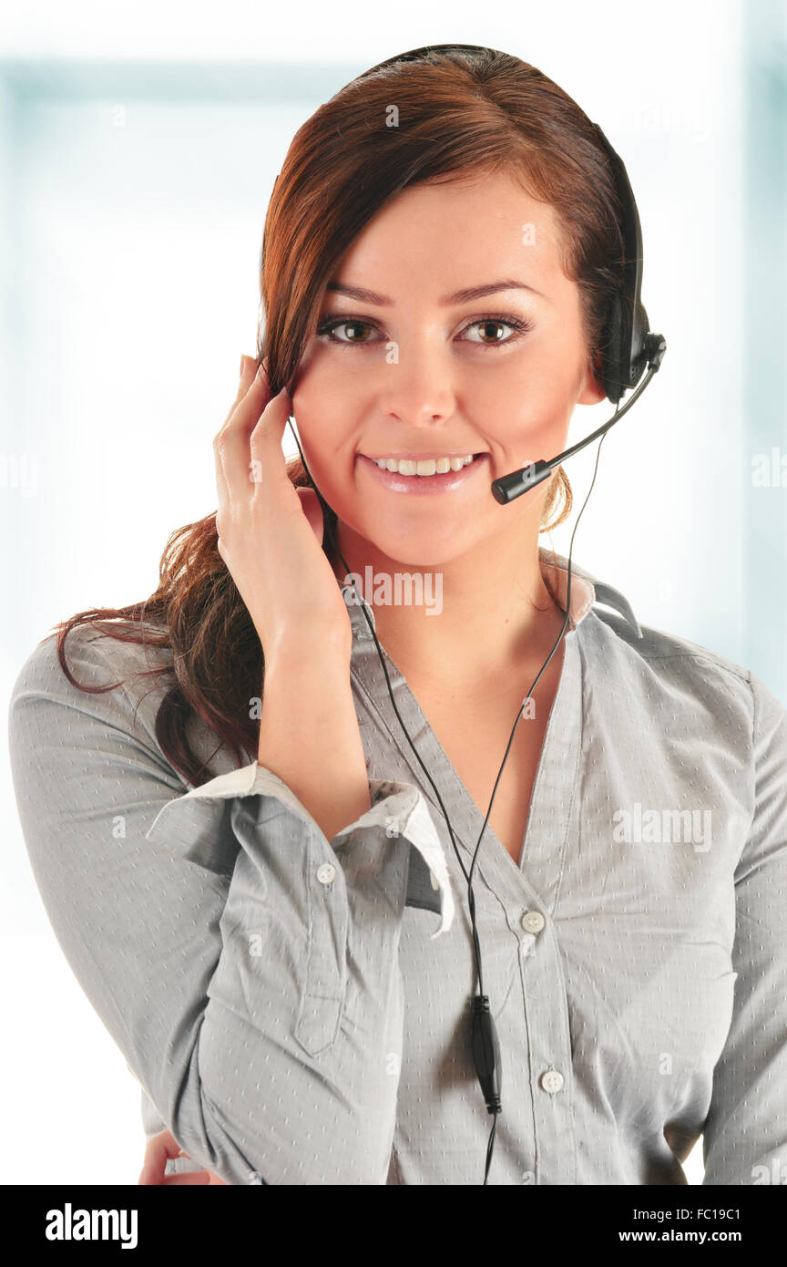 Call center operator. Customer support. Help desk Stock Photo - Alamy