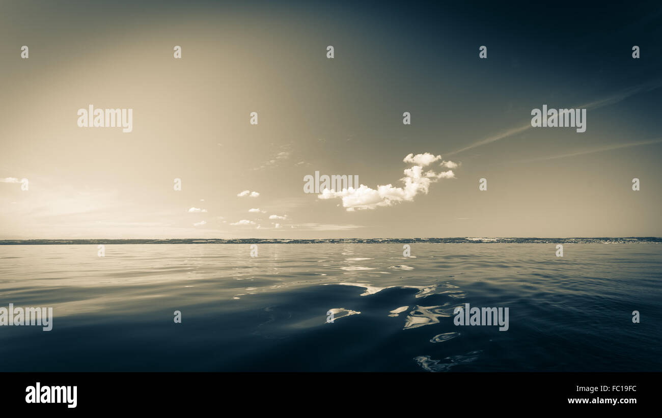 Beautiful seascape evening sea horizon and sky Stock Photo - Alamy