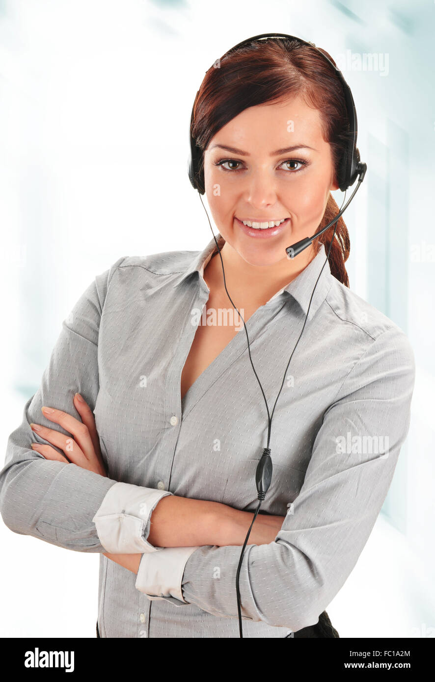 Call center operator. Customer support. Help desk Stock Photo - Alamy