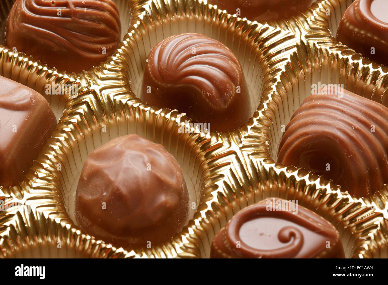 Chocolate sweets close up Stock Photo - Alamy