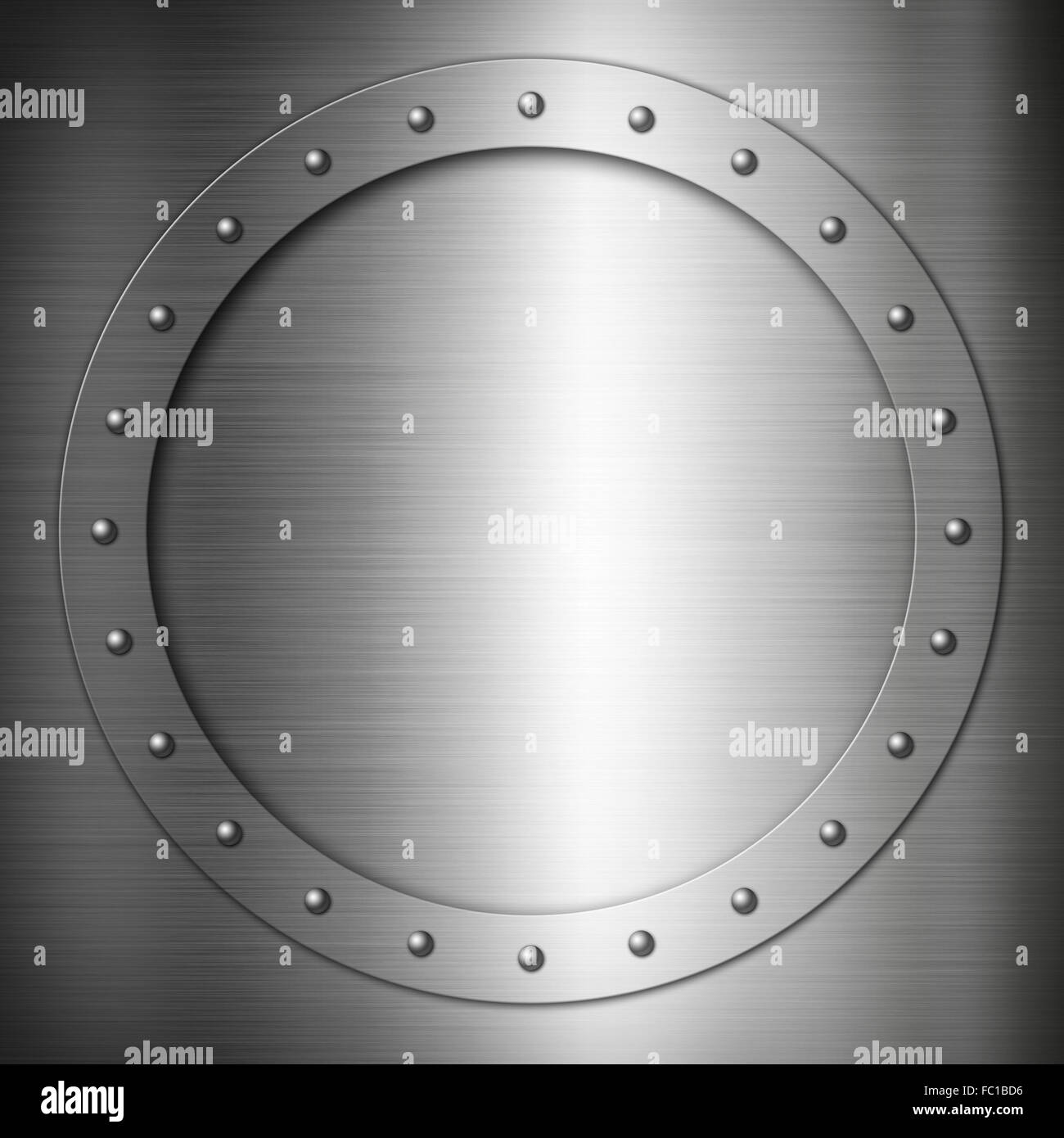 Brushed Steel round frame Stock Photo - Alamy