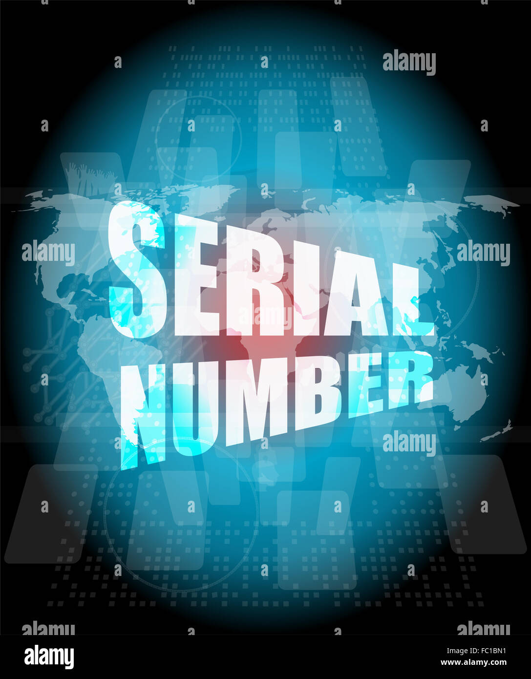serial number on digital touch screen Stock Photo - Alamy