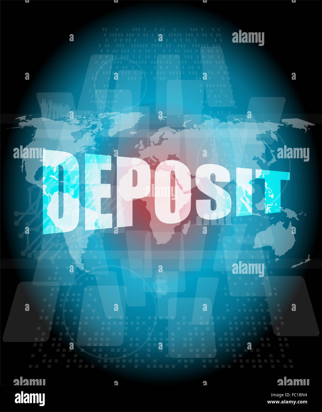 touch screen interface with deposit word Stock Photo - Alamy