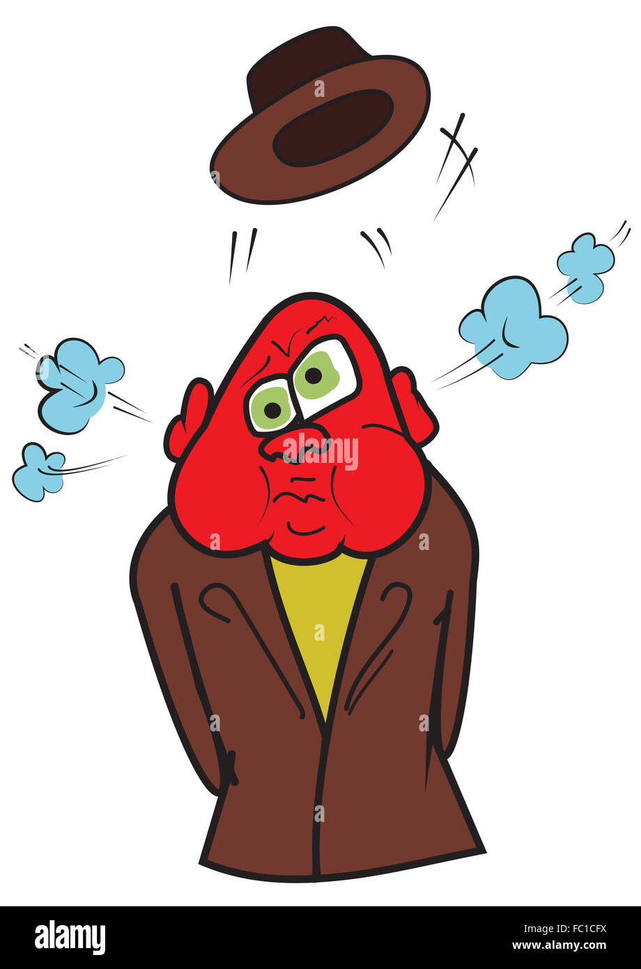 Cartoon furious man red face hi-res stock photography and images - Alamy