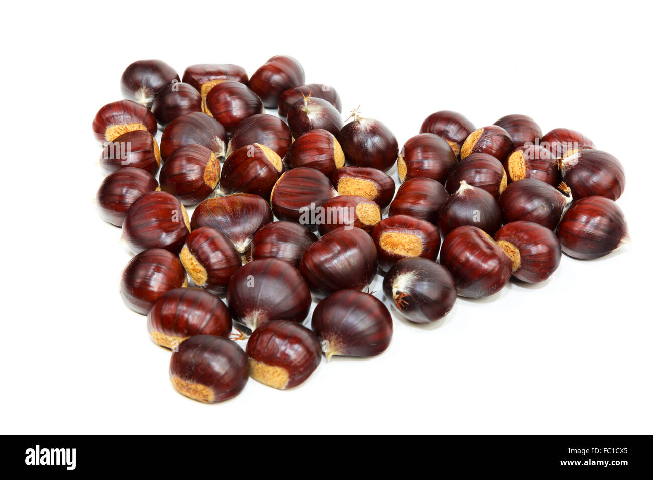 Sweet chestnut heart Stock Photo - Alamy