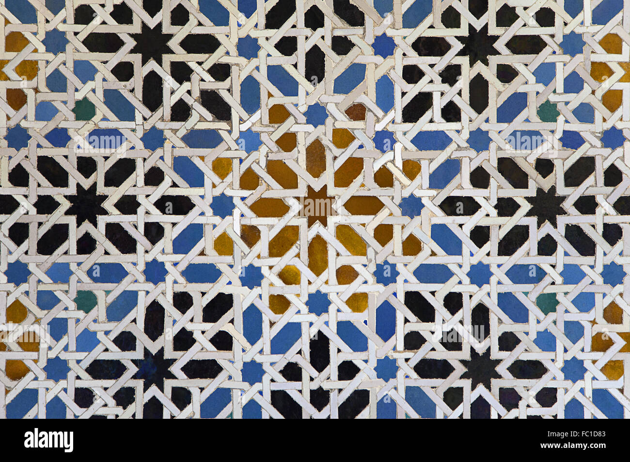Arabian mosaic in Alcazar palace Stock Photo - Alamy