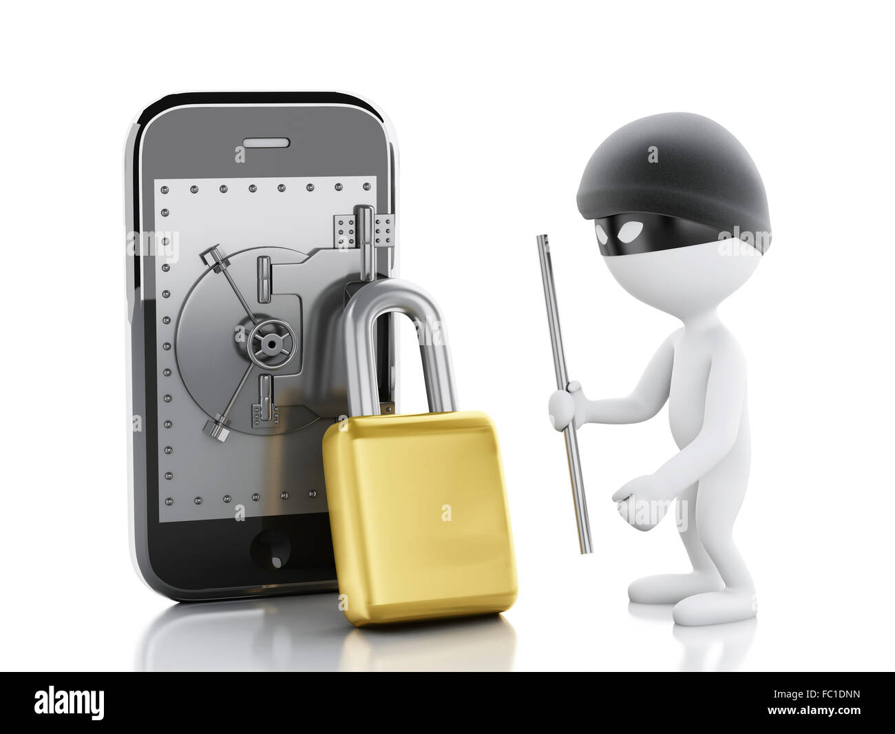 3d Smartphone with safe door. Mobile security Stock Photo - Alamy
